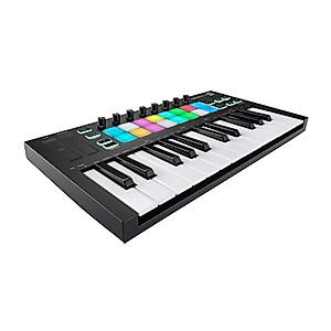 Novation Launchkey Mini MK3 25 Mini-Key MIDI Keyboard Bundle with Sustain Pedal and 4-Port 3.0 USB Hub (3 Items)