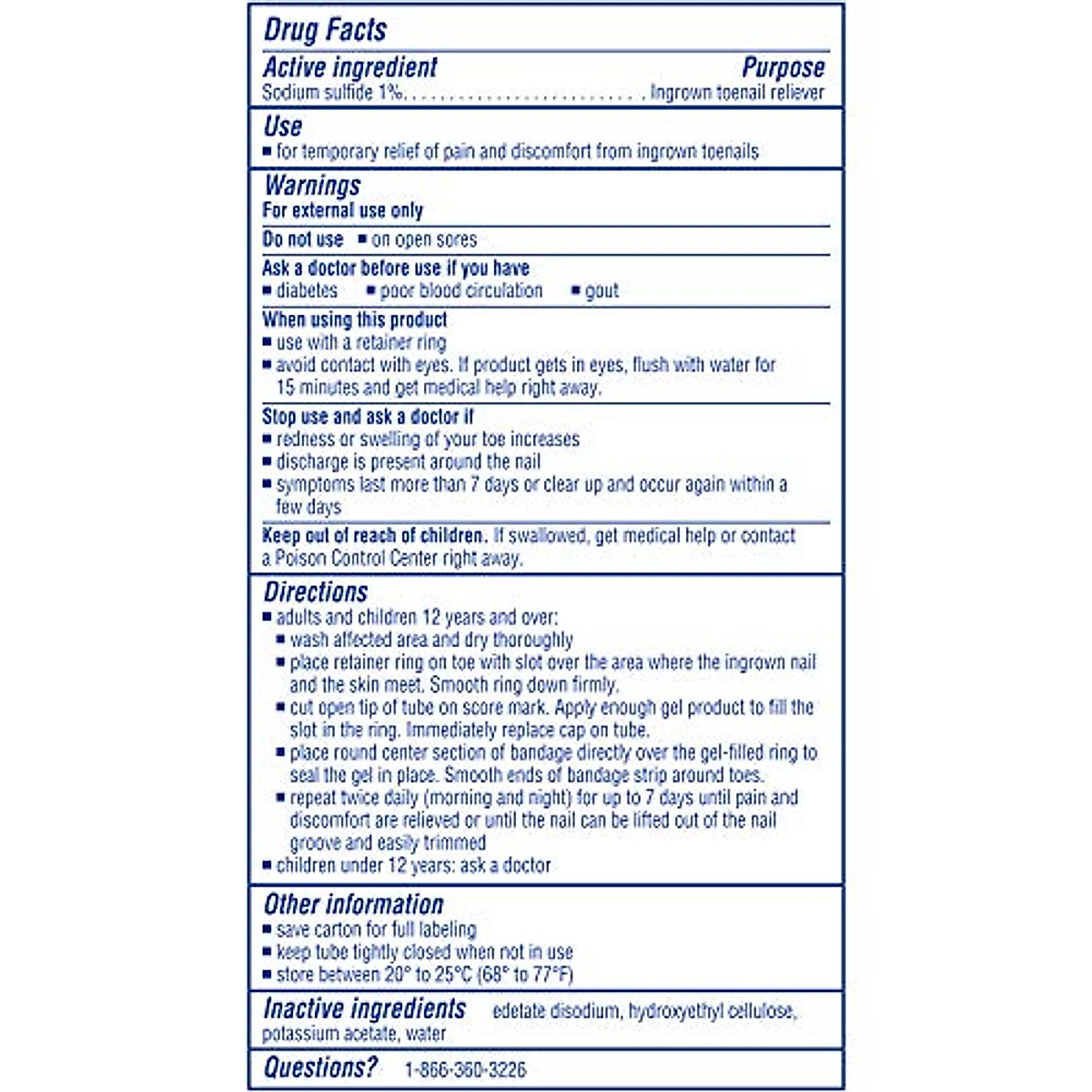 Dr. Scholl's Ingrown Toenail Pain Reliever, 0.3oz / Medicated Gel Softens Nails for Easy Trimming and Foam Ring and Bandage Protect the Affected Area