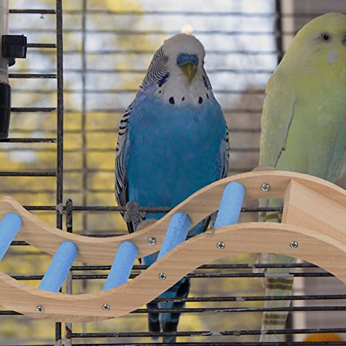 PATKAW Wooden Bird Ladder Toy Natural Wood Step Ladder Climbing Toys Bird Cage Accessories for Parakeets Parrots Cockatoo Lovebirds