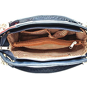 American Flag USA Stars and Stripes Concealed Carry Purse Women Country Handbag Wallet Set Red White Blue (#3 Navy Blue Set)