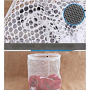 Premium Fine Mesh Laundry Bag - Sturdy White Mesh Material with Drawstring Closure. Ideal Machine Washable Mesh Laundry Bag for Factories, College, Dorm and Apartment Dwellers - (Large, 20 x 28")