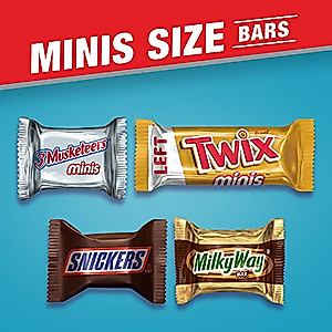 SNICKERS, TWIX, 3 MUSKETEERS & MILKY WAY Minis Size Chocolate Candy Variety Mix, 67.2-Ounce 240 Pieces (Packaging May Vary)