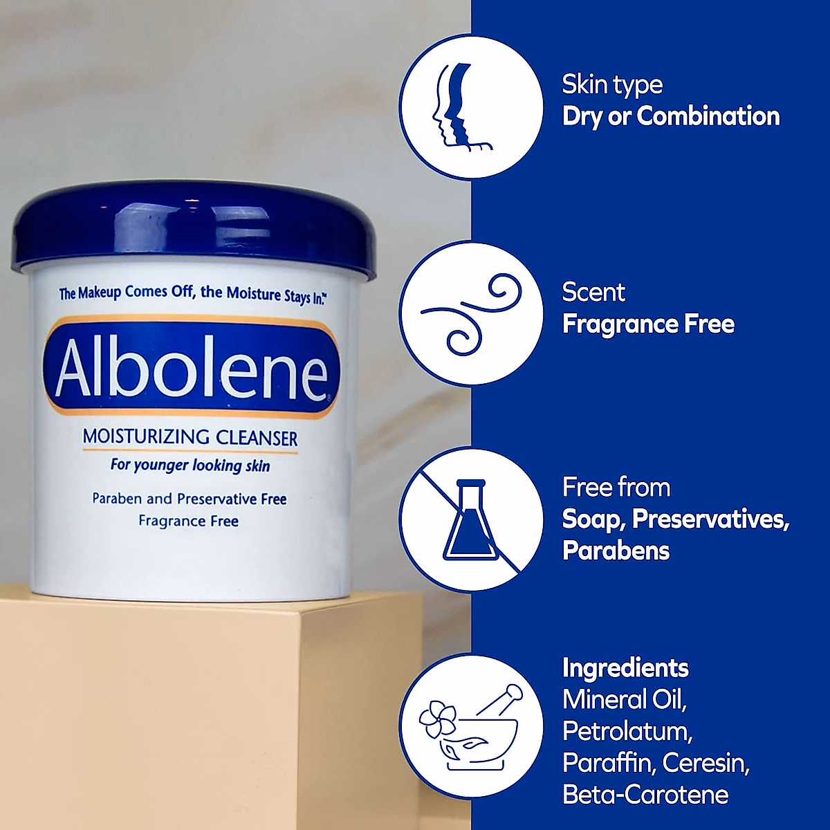 DSE Albolene Moisturizing Cleanser, Unscented, 12 Fluid Ounce