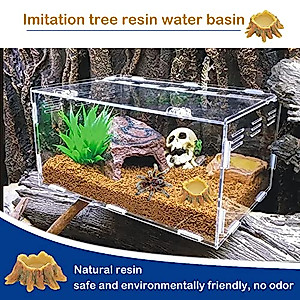 4 Pcs Spider Small Water Bowl, Mini Resin Dish for Tarantula Scorpion Millipede Spider Tiny Reptiles (Tree Root Shape)