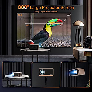 Projector with 5G WiFi and Bluetooth, 16000L 550 ANSI Native 1080P 4K Supported Movie Projector, Outdoor Projector for Home Theater, Compatible with iOS/Android/Windows/TV Stick/HDMI/Phone/PC