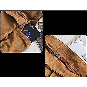 Women Men Hobo Canvas Messenger Bag Large Bag Multi Pocket Canvas Messenger Bag Hobo Handbag Cross Bag Green