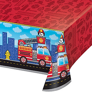 Flaming Firetruck Birthday Party Pack (Basic Bundle, 65 Pieces)
