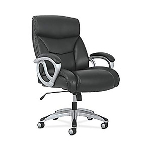 HON Sadie Big and Tall Leather Executive Chair, High-Back Computer/Office Chair, Black (HVST341)