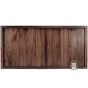 MAGIGO 40 x 20 Inches Extra Large Extra Long Rectangle Black Walnut Wood Ottoman Tray, Serve Tea, Coffee Classic Wooden Decorative Walnut Serving Tray