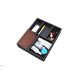 Polar Whale Drawer Organizer Compatible with Ikea Alex Tray Non-Slip Waterproof Insert for Office Home Dorm Garage 11.5 X 14.5 X 2 Inches 5 Compartments Black Deep Pockets