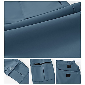 Gopune Women's Windproof Waterproof Sportswear Outdoor Hiking Fleece Pants (Grey Blue,L)