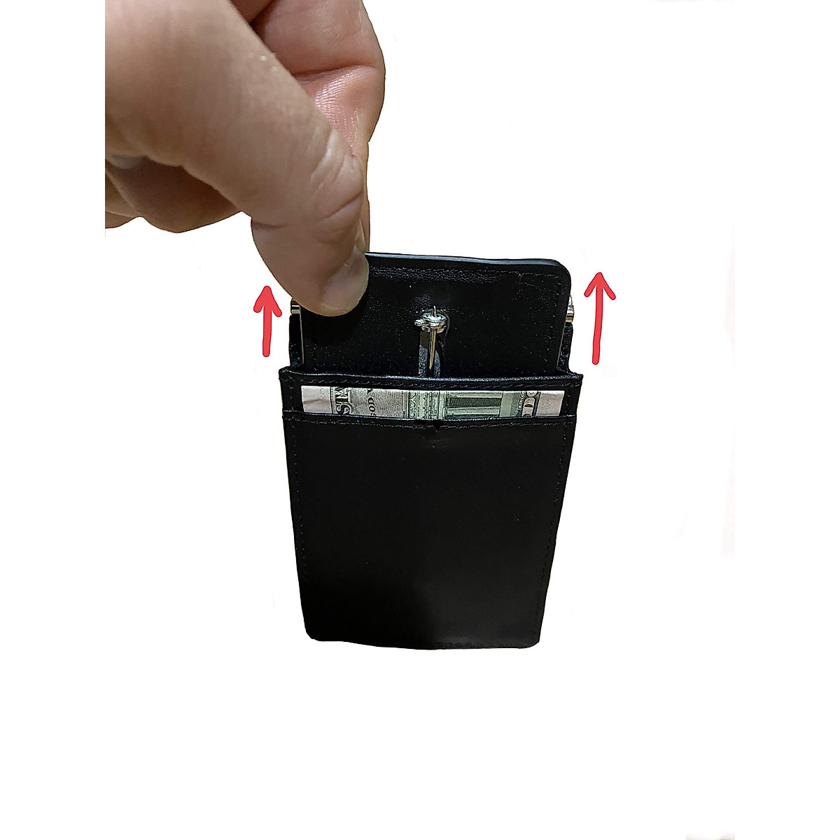 Frag Black Leather Sheriff Police Hidden Badge Wallet & Chain Necklace Lanyard, Medium