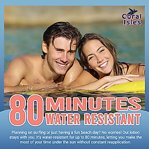 Coral Isles Sunscreen SPF 30 | Hawaii Compliant as Reef Safe | Octinoxate & Oxybenzone Free | Broad Spectrum UVA/UVB Protection | Water Resistant 80 Min. | Fragrance Free | 6 Fl Oz (Pack of 1))