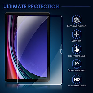 DETUOSI 【2-PACK】 Screen Protector for Samsung Galaxy Tab S10+ Plus/ S9 Plus/ S9 FE Plus/ S8 Plus/ S7 FE/ S7 Plus 12.4" Android Tablet Tempered Glass Film for SM-X810/ X818/ X610/ X800/ T738/ T970