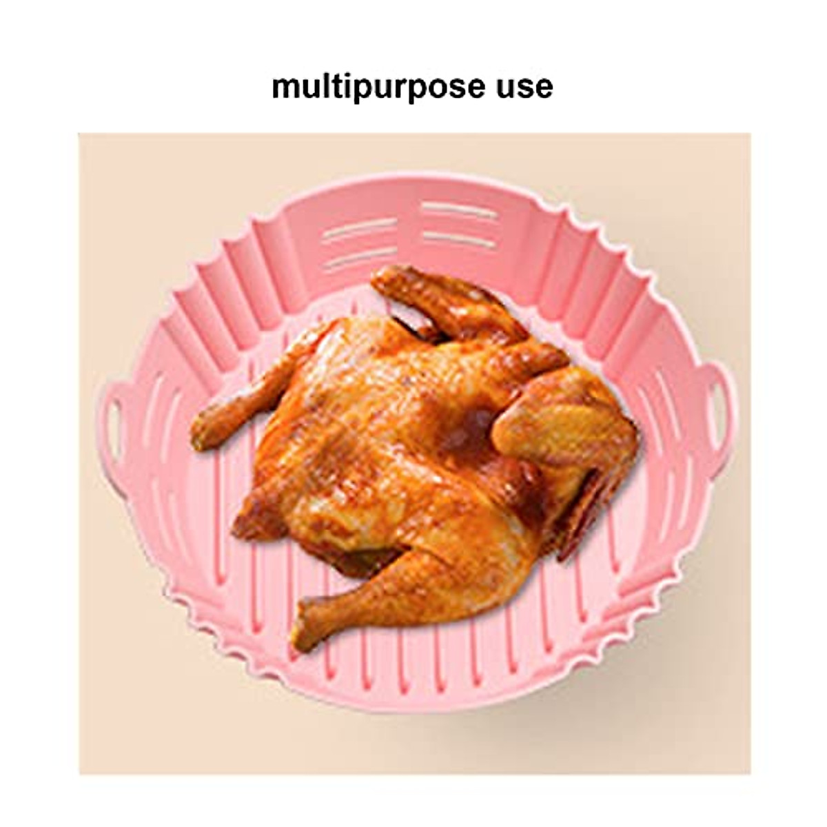 DAUERHAFT Air Fryer Silicone Liner, Washable Oilproof Air Fryer Insert Food Grade for Kitchen(Pink)