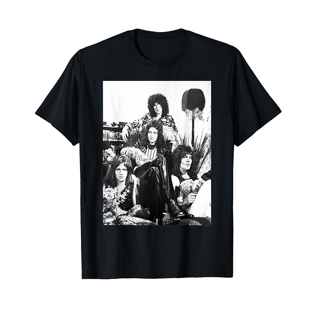 Queen Official Lampshade Promo B&W Vintage Photo T-Shirt