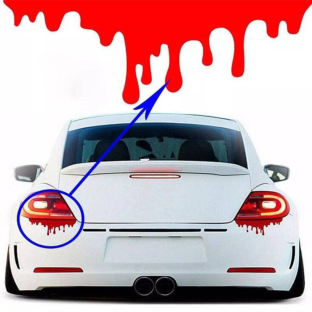 2 pcs Blood Car Light Sticker Decal, Truck, Windshield Banner Sticker, 8 inches - Car Tuning Accesories
