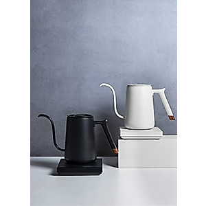 TIMEMORE Fish Electric Gooseneck Kettle, for Hand Drip Pour-Over Coffee Brewing, Precise Temp Adjust and Hold Setting, Quick Boil, Accurate Drip Stream, US 120V Version, 0.6L, Black