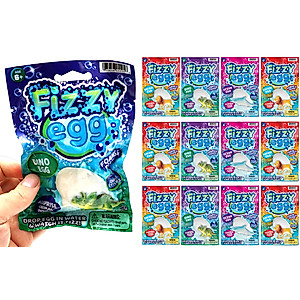 JA-RU Fizzy Egg Surprise Toys (12 Eggs) w/Surprise Mystery Dinosaur & Sea Animal Toy. Like Kids Bath Bombs. Fun Shower & Bath Toys for Boys & Girls. Bathbombs Easter Egg Basket Toy. 5505-12p