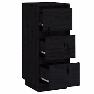 UTSRABFA Entryway Cabinets Kitchen Storage Cabinets Storage Cabinets Sideboards 2 pcs Black 12.6"x13.4"x29.5" Solid Wood Pine Suitable for Foyer, Entrance, Corridor, Bedroom