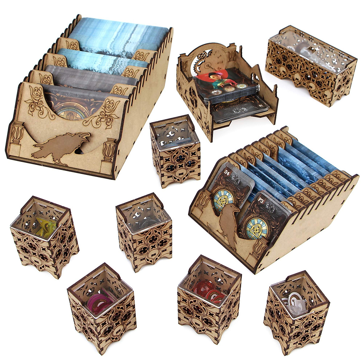 TowerRex Organizer for Mysterium board game, Mysterium Hidden Signs expansion, Mysterium Secrets And Lies expansion Box Insert