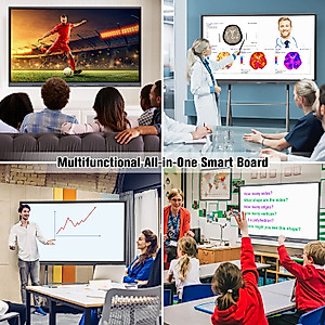 AI-Board Smart Board Dual System 4K UHD Touchscreen Display Digital Whiteboard for Office and Classroom All-in-One Computer with Wireless Screen Sharing Interactive Whiteboard