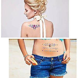 Duufin 15 Sets Face Jewels Stickers Face Gems Glitter Mermaid Face Crystal with 15 Boxes Chunky Face Glitter Temporary Tattoos for Festival Rave Carnival Party