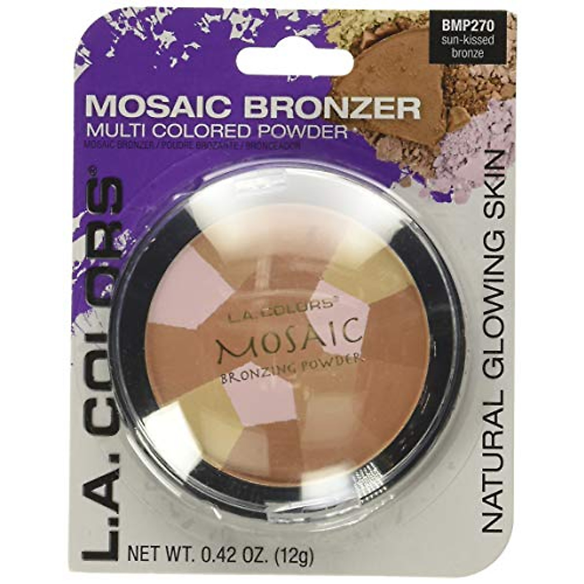 L.A. Colors Mosaic Bronzer/Blush Compact, Golden Bronze, 0.09 Ounce