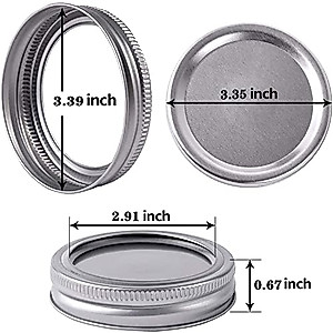 Wide Mouth Canning Lids and Rings for Ball or Kerr,Mason Jar Large Lids and Bands Set of 12