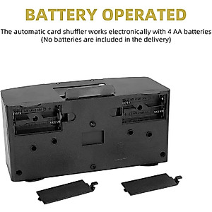 Litesam Seasonal Designs Automatic Card Shuffler,2 Decks Poker Shuffler Portable Card Shuffler,Battery-Operated Playing Card Shuffler for Casino,Club Gaming and Home Party, Black