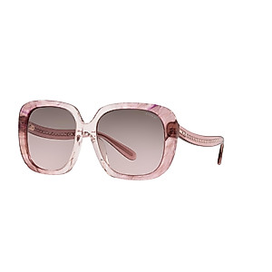 Coach HC8323U Universal Fit Sunglasses, Transparent Pink Ombre/Brown Pink Gradient, 56 mm