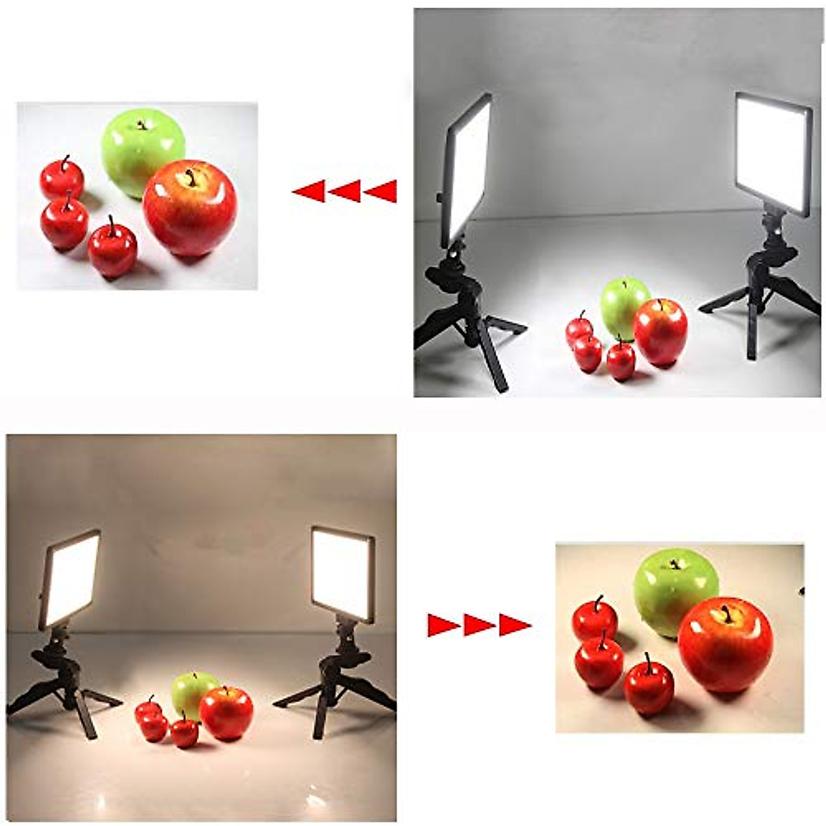 VILTROX 2 Sets Photography LED Video Light Lamp with Bi-Color 3300K-5600K, HD LCD Display Screen, CRI 95 for DSLR Table Photo Studio with Tripods Ultra-Thin Panel Camera Light for Video YouTube