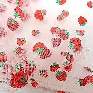 Honbay 6 inch x 10 Yards (30 feet) Shiny Strawberry Tulle Rolls for DIY Crafts, Wedding, Baby Shower, Birthday Party Decoration (Pink)