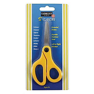 Sargent Art 22-0903 5-Inch Childs Safety Scissors, Blunt Tip Stainless Steel Blades, Yellow Handle