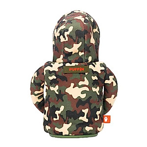 Puffin - The Hoodie Beverage Jacket, Insulated Can Cooler, Woodsy Camo/Puffin Red