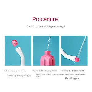 LINWILTFC 15oz Travel Bidet Handheld Personal Bidet, Portable Bidet for Toilet, Water Bottle Childbirth Cleaner for Traveling Personal Hygiene with Storage Bag (2 Packs)