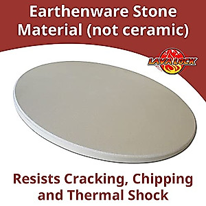 Pizza Baking Stone EXTRA THICK 9/16" x 14 in round Large Big Green Egg BGE genuine earthenware by LavaLock (not BGE brand)