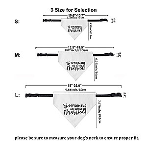 My Humans are Getting Married Dog Bandana, Engagement Dog Bandana, Pet Scarf, Engagement Photo, Wedding Dog Bandana with Adjustable Collars for Small Medium Large Dogs Cats Pet (Medium, White)