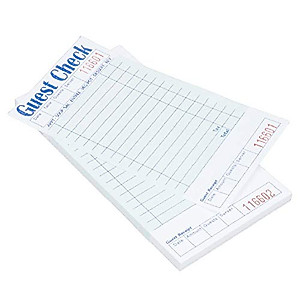 [10 Pads, 50 Sheets/Pad] Single Part Guest Checks Notebook/Notepad for Food Kitchen Orders | Fits Staff Server Apron | Green and White Guest Receipt Book | For Business Bar Cafe Restaurant Waitress