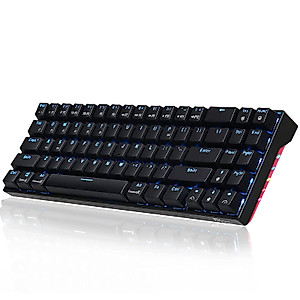 RK ROYAL KLUDGE RK71 Mechanical Keyboard 70% Compact Bluetooth Keyboard 71 Keys,Tenkeyless USB Wired/Wireless Portable Gaming/Office with Stand-Alone Arrow Keys for Windows MacOS (Brown Switch-Black)