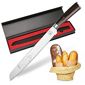 imarku Japanese Chef Knife & Bread Knife, Pro Kitchen Knife 8 Inch Chef's Knives, 10 Inch High Carbon Stainless Steel Professional Grade Bread Slicing Knife