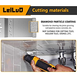 LEILUO Oscillating Multi Tool Blades 5 Pack Diamond Multitool Blades for Grout Removal Fit DeWalt Milwaukee Makita Ryobi and More