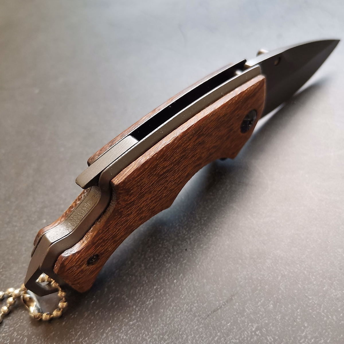 DOOM BLADE Folding Pocket Knife with Wood Handle,7Cr13Mov Hard Steel Blade,Hunting EDC Knife Multi-tool Survival Knife with Keychain and Bottle Opener,Lightweigt,for Outdoor Camping (Type-2)