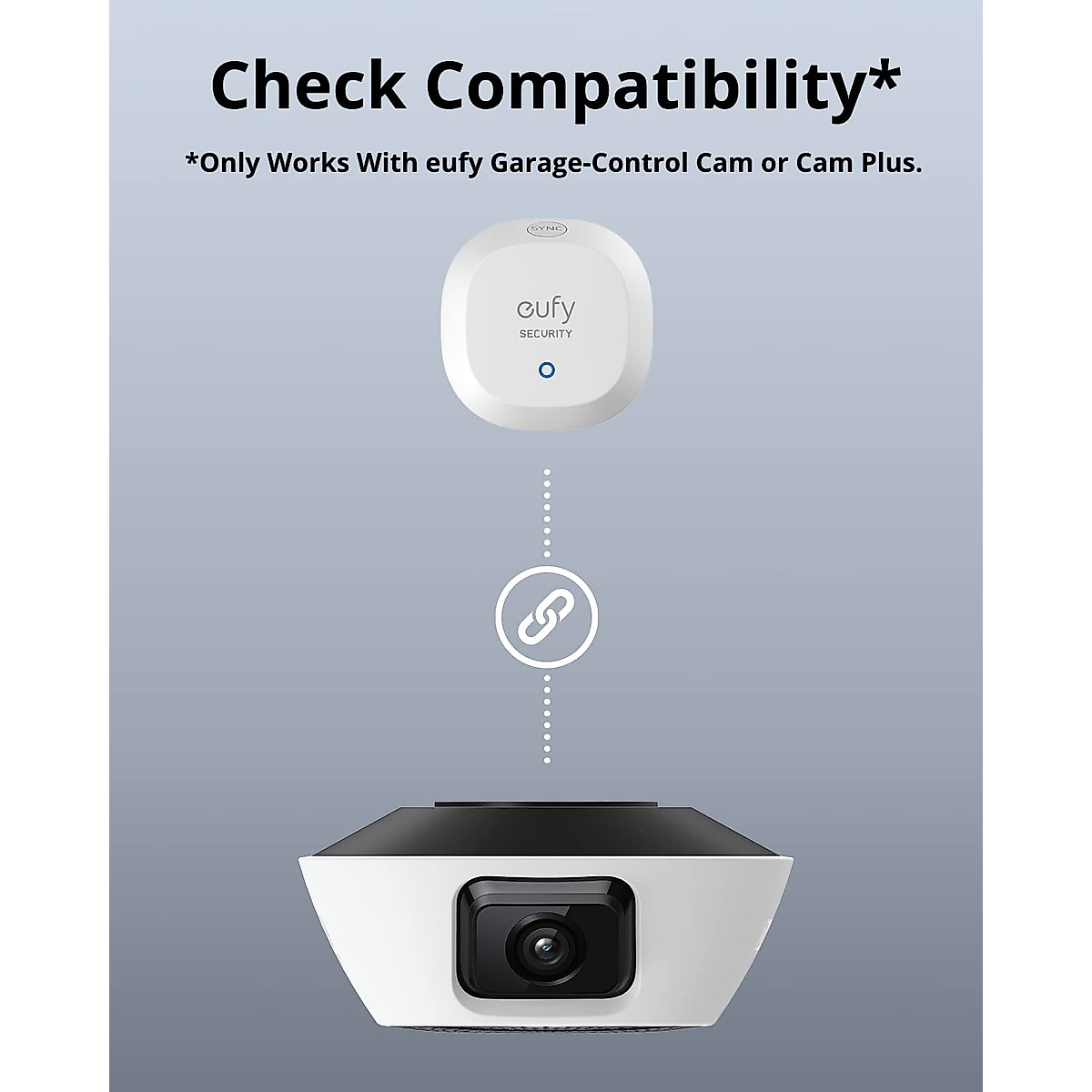 eufy Security Garage Door Sensor Add-On, Compatible with Garage-Control Cam and Cam Plus, Detects Door Open/Close Status, Easy to Install and Pair, 1-Year Battery Life, Low Battery Alerts*