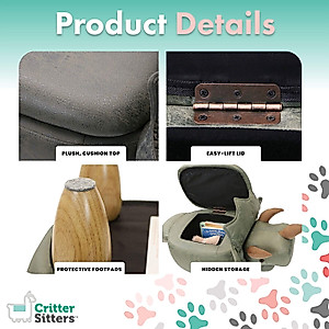 CRITTER SITTERS 15-in. Seat Height Green Triceratops Dinosaur Animal Shape Storage Ottoman, Kids Furniture for Nursery, Bedroom, Playroom, and Living Room Decor, Multifunctional Cushioned Step Stool