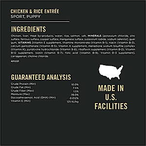 Purina Pro Plan Sport Wet Beef & Rice Entrée and Chicken and Rice Entrée Puppy Wet Dog Food Variety Pack - (12) 13 Oz. Cans
