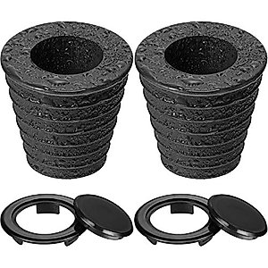 Pelopy 4 Pieces Umbrella Cone Wedge and Table Umbrella Hole Ring and Cap Set for Outdoor Patio Umbrella, Fits Umbrella Poles Up to 1.5 Inch in Diameter or Smaller (Black Black)