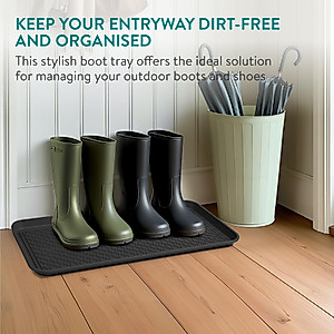 Navaris Set of 3 Shoe Drip Trays - Multi-Purpose Boot Tray for Rain Boots, Winter Boots, Sneakers - For Indoor and Outdoor Use in All Seasons - XL