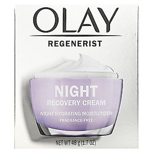 (Pack of 2) 0LAY Regenerist NIGHT RECOVERY Cream - FRAGRANCE FREE - 1.7 Fl Oz (48 g) EACH - Advanced Anti-Aging Moisturize