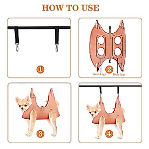 Fotiluck Pet Dog Grooming Hammock for Dogs & Cats, Dog Hammock for Grooming Dog Grooming Harness Bag with Nail Clippers Dog Sling Dog Hanging Harness for Nail Trimming (Cat & Small Dog)